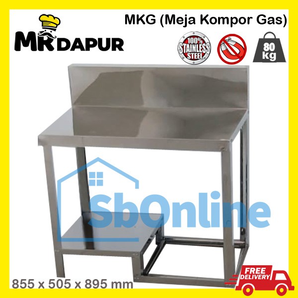 Jual Meja Dapur/Kompor Gas Stainless Steel Mr Dapur 2 Rak MKG Serbaguna ...