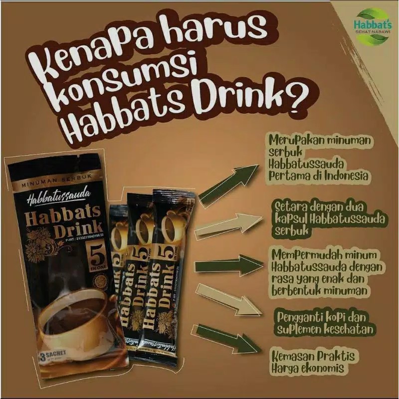 Jual Habbats Drink 5 In 1 Minuman Serbuk Habbatussauda Isi 10 Sachet ...