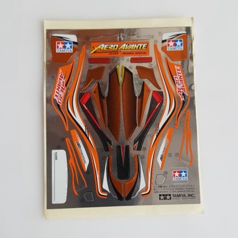 Jual tamiya stiker aero avante clear orange | Shopee Indonesia