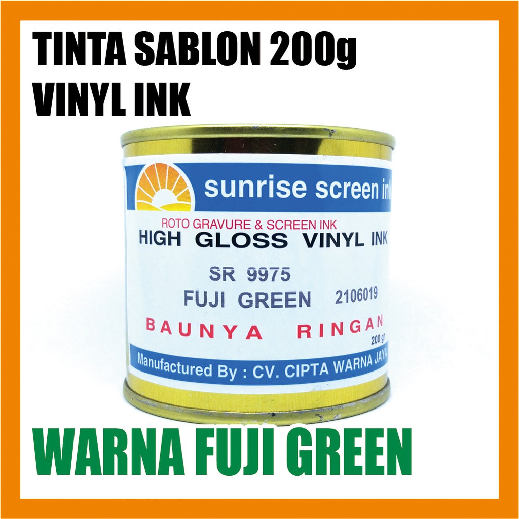 Jual Tinta / Cat Sablon Vinyl Ink 9975 FUJI GREEN 200g | Shopee Indonesia