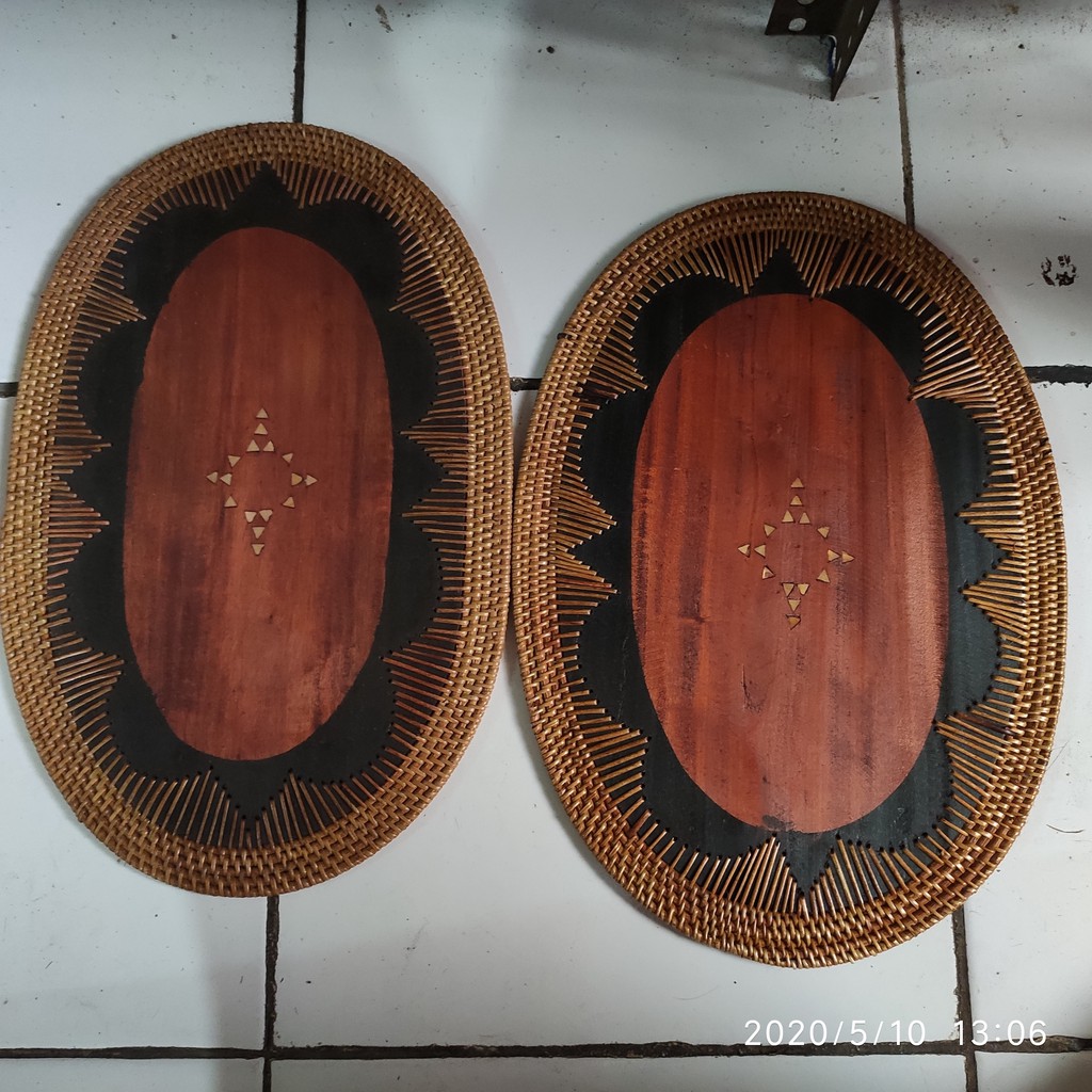 Jual placemat rotan/anyaman rotan/tatakan piring rotan/alas makan rotan ...