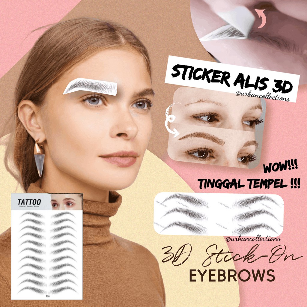 Jual Tato Alis Eyebrow Tattoo Alis Waterproof Eyebrow Sticker Alis 4D ...