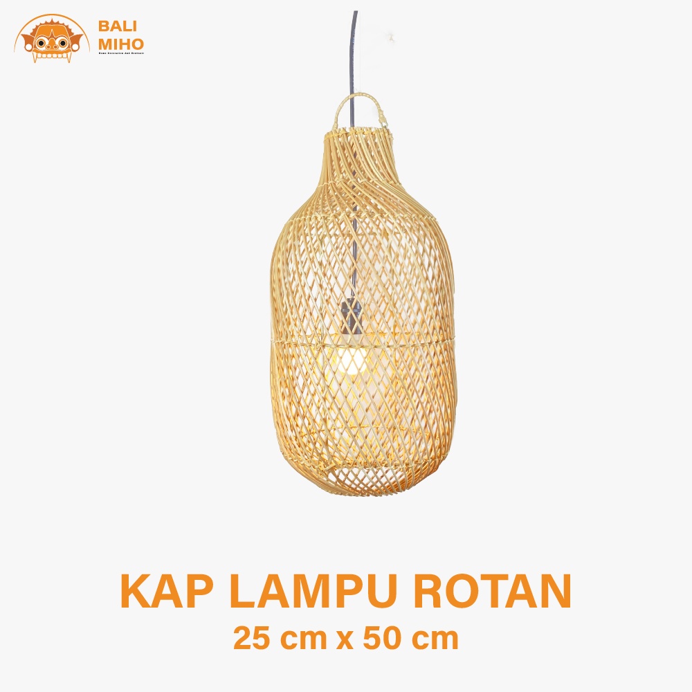 Jual Kap Lampu Rotan Motif Botol 50 cm x 25 cm - Lampu Cafe - Rattan ...