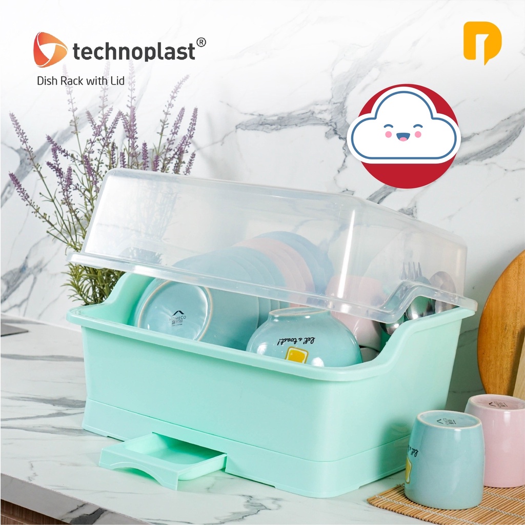 Jual Technoplast Dish Rack With Lid | Shopee Indonesia