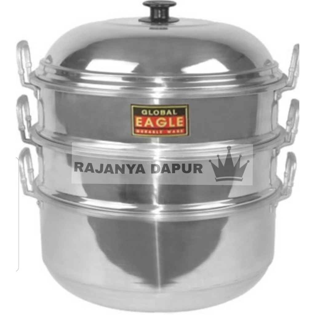 Jual panci - dandang - langseng - kukusan susun tiga uk 34cm global eagle - langseng susun 34/3 ...