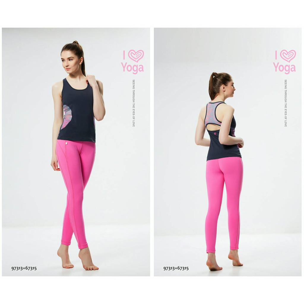 Jual Baju Senam Yoga pilates sport DENLUS DL 97313 hitam / Baju Yoga ...