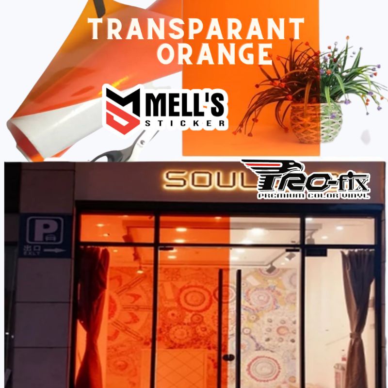 Jual stiker sticker skotlet orange transparan bening profix lebar 45 cm ...
