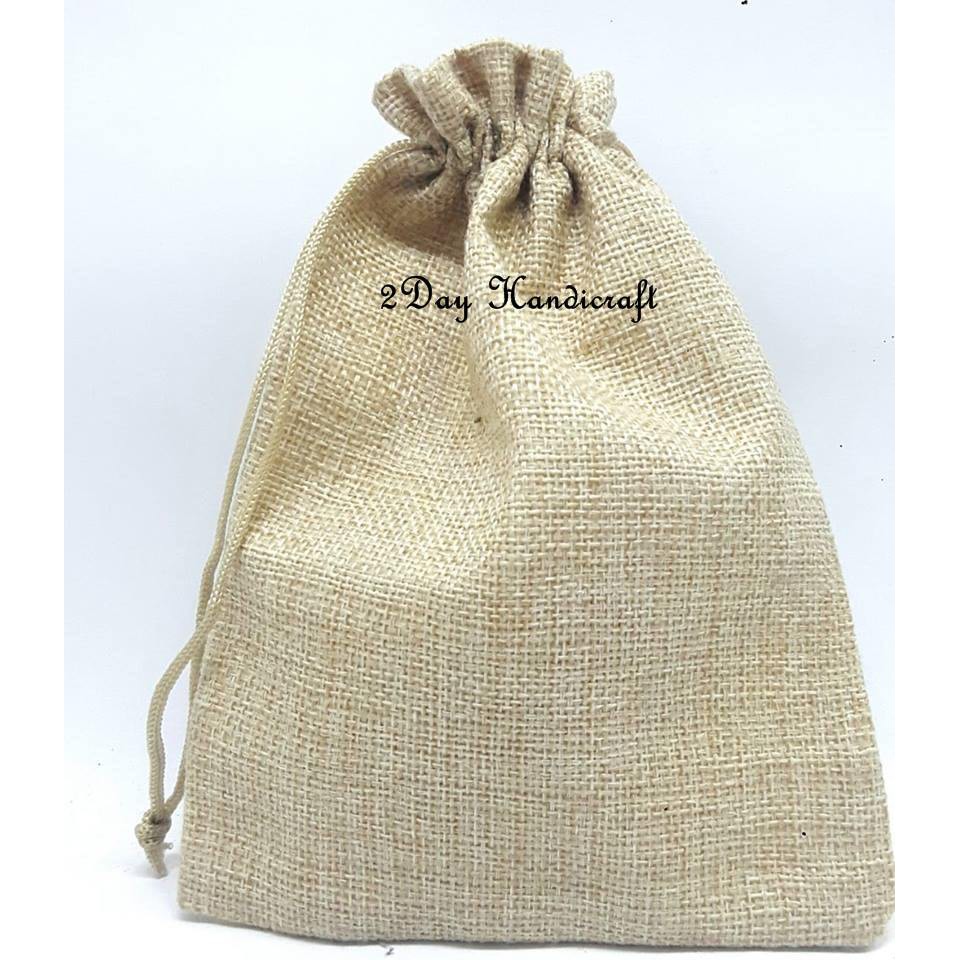 Jual Kantong Goni Polos 13x18cm Natural Burlap - Packaging Bag - Jute ...