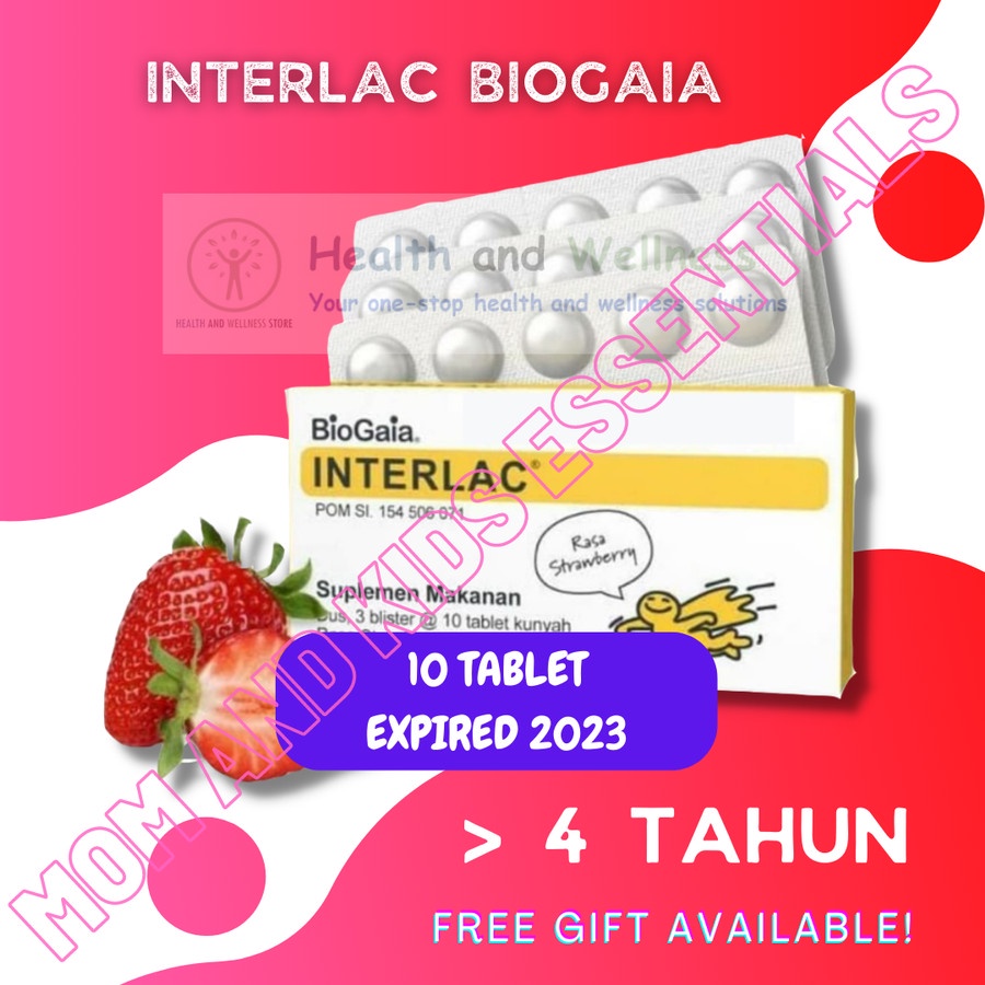 Jual INTERLAC BIOGAIA TABLET KUNYAH BIO GAIA 10 TABLET 30 TABLET ...