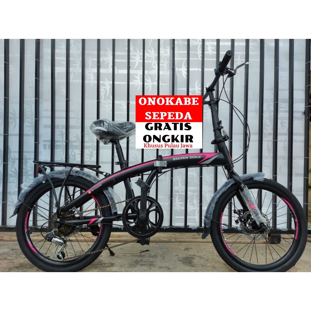 Jual SEPEDA LIPAT 20 SAKONI SWISS BIKE Shimano 7Sp Cakram | Shopee ...