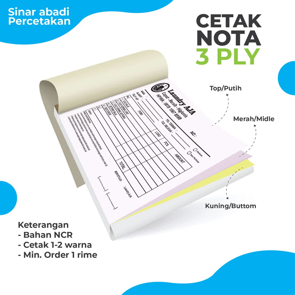 Jual Nota 3 Ply/Rangkap Cetak Custom Design | Shopee Indonesia