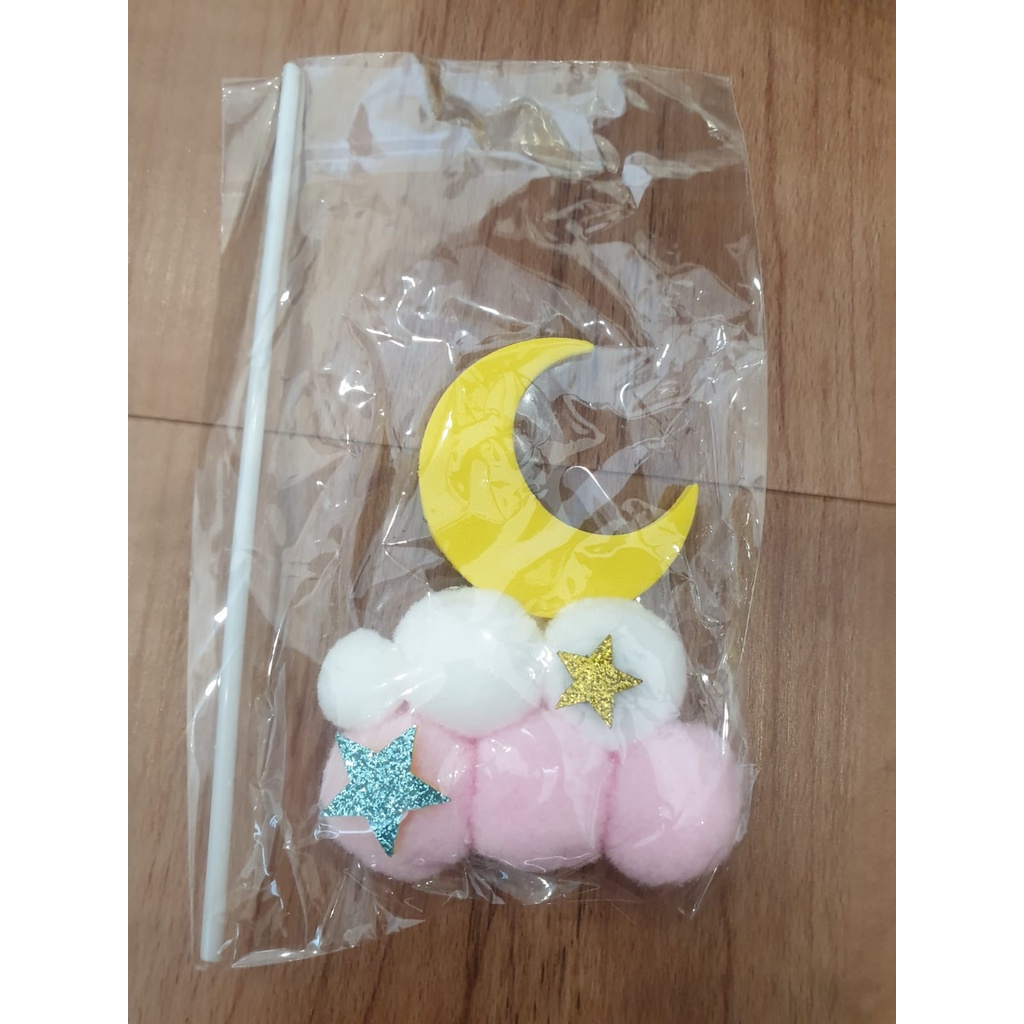 Jual Cake Topper Pom Awan&Bintang - Dekorasi Kue Ulang Tahun | Shopee ...