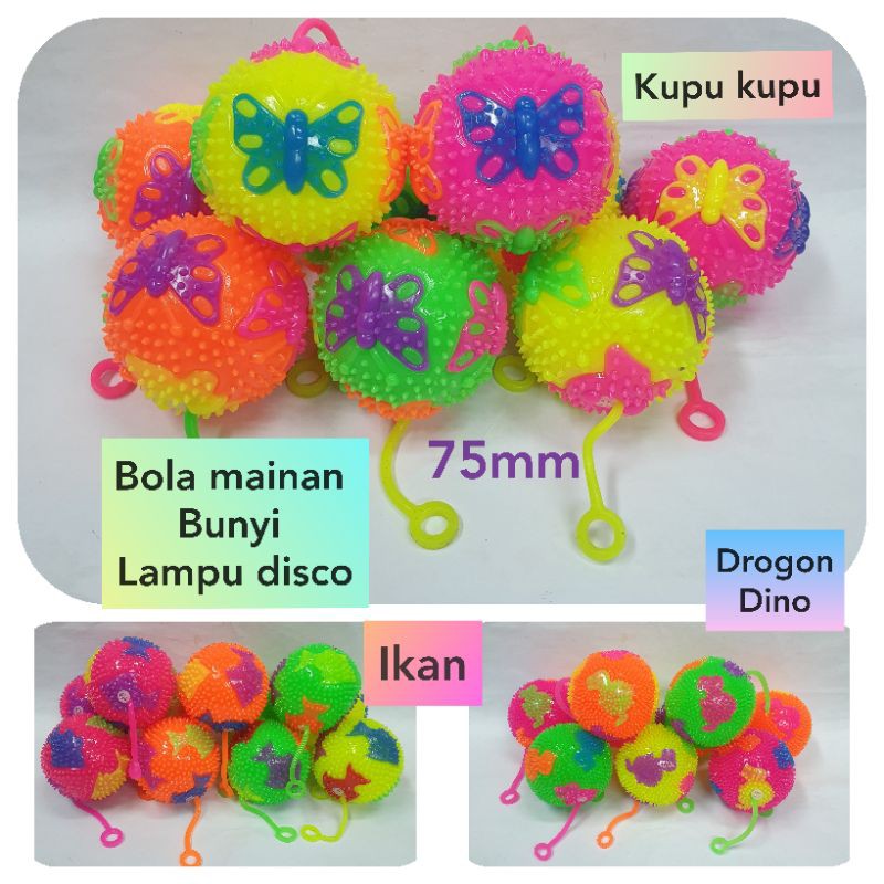 Jual Mainan bola anak kecil bunyi cit cit lampu nyala murah bagus ...
