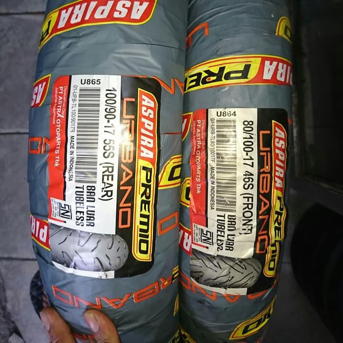 Jual Paket 1 pasang ban size standar 80 100 & 100 90 ring 17 tubeless ...