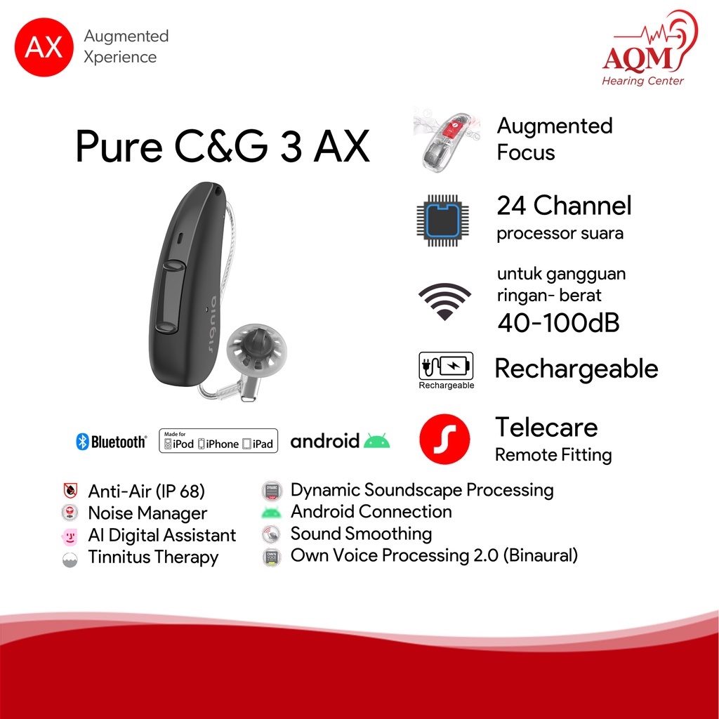 Jual Alat Bantu Dengar Signia Pure Charge & Go 3AX | Shopee Indonesia