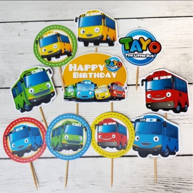 Jual Tayo the Little Bus Birthday Cake Topper 1 set | Shopee Indonesia