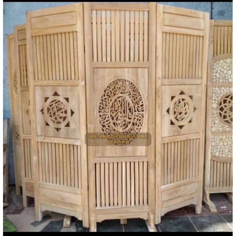 Jual partisi seketsel sketsel kayu jati full ukir klasik pintu 3 ...