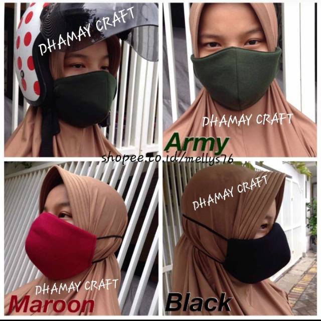 Jual Masker Kain Hijab Bahan kaos (Lapis Busa) | Shopee Indonesia