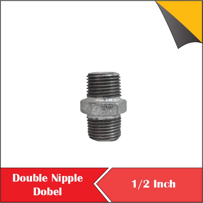 Jual Double Nepel Dobel Nipple besi Galvanis 1/2 Inch | Shopee Indonesia