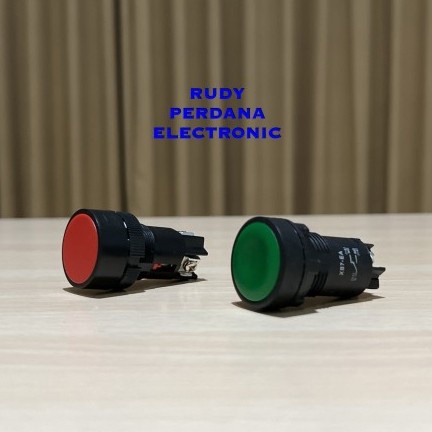 Jual SWITCH PUSH BUTTON SAKLAR PUSH ON 3 PIN BULAT 10A 250V XB7-EA ...
