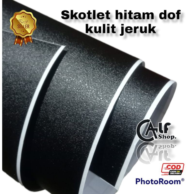 Jual sticker. skotlet hitam doff kulit jeruk 1 meter | Shopee Indonesia