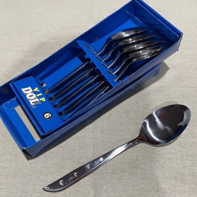 Jual Sendok Makan VIP DOL Stainless Steel Dessert Spoon Tebal Isi 6 pcs ...