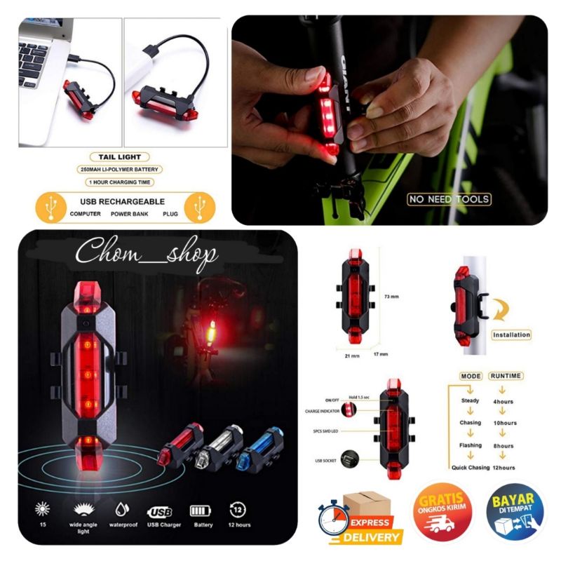 Jual lampu sepeda/lampu sepeda belakang murah | Shopee Indonesia