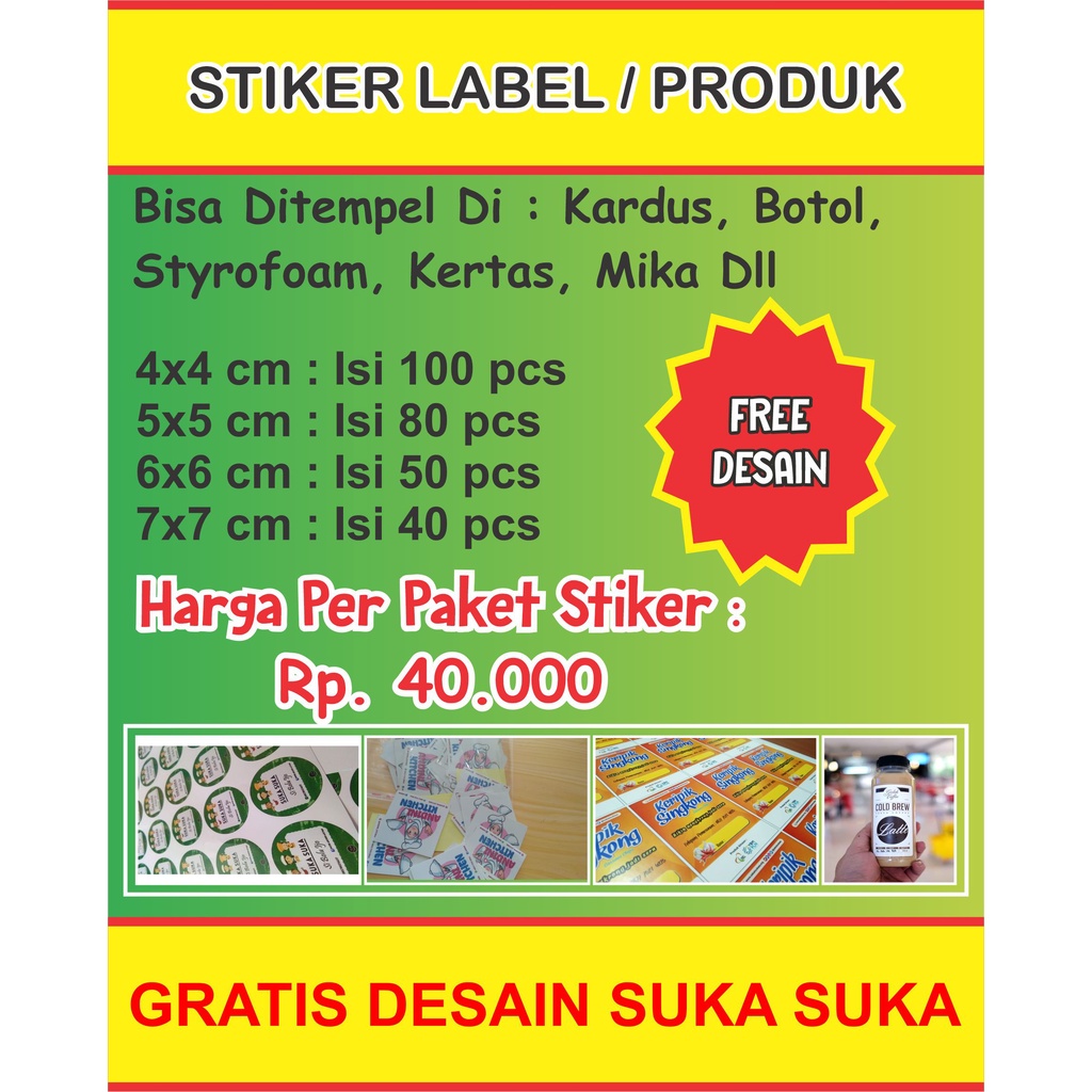 Jual Stiker Label Kemasan / Label Usaha Makanan / Cetak Label Minuman ...