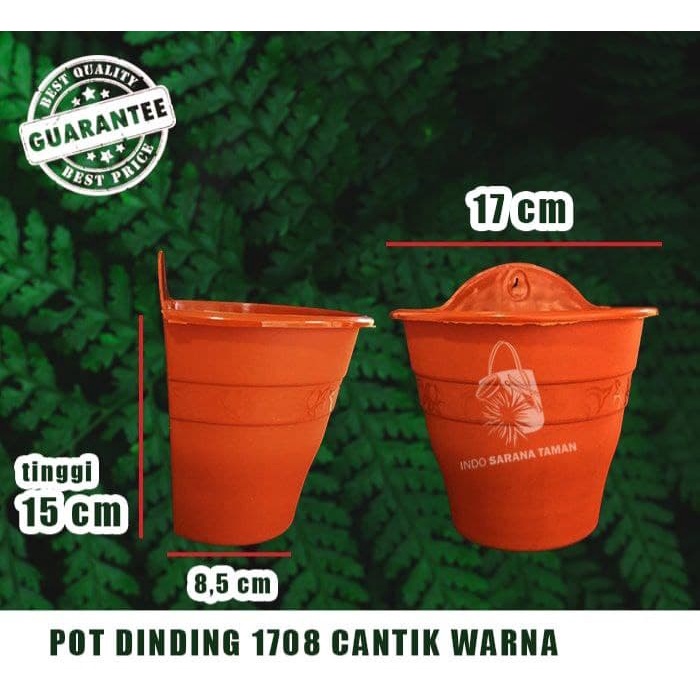 Jual POT DINDING CANTIK 1708 MERAH BATA Pot Tempel Pot Tembok Pot ...