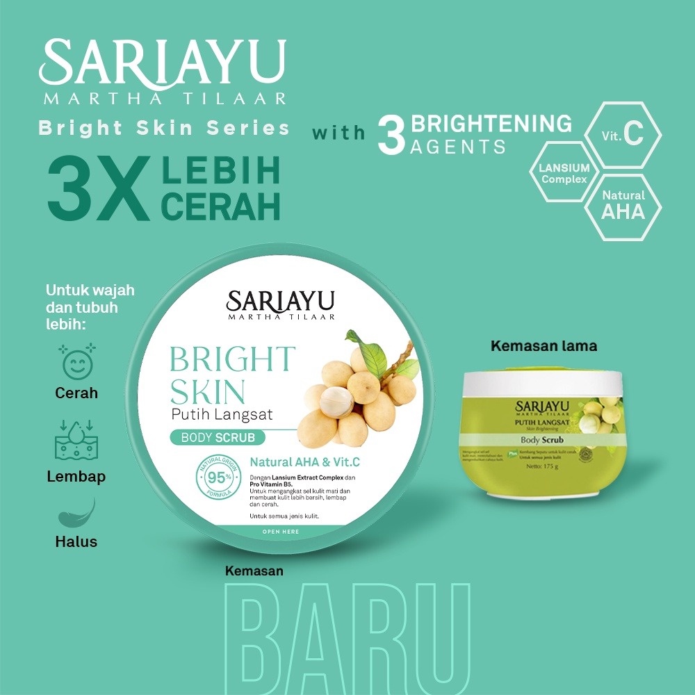 Jual SARIAYU Bright Skin Putih Langsat Body Scrub 175gr | Shopee Indonesia