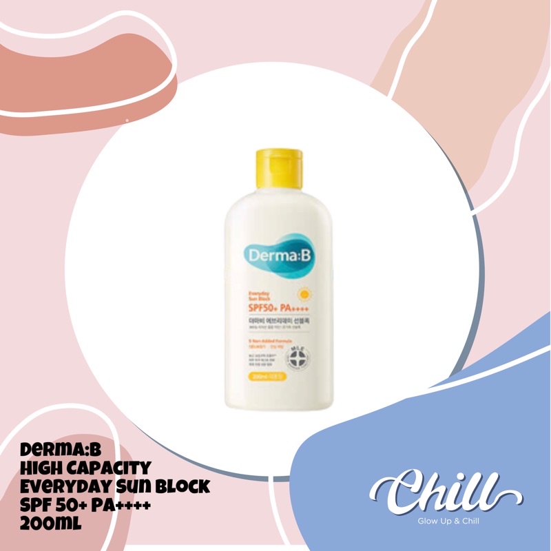 Jual Derma:B High Capacity Everyday Sun Block SPF 50+ PA++++ 200ml ...