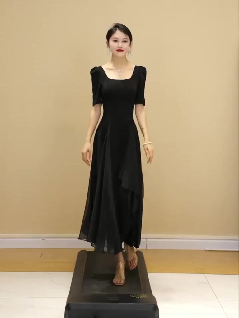 Jual FAN Dress Pesta Hitam Mewah Elegan/Dress Hitam Korea/Long Dress ...