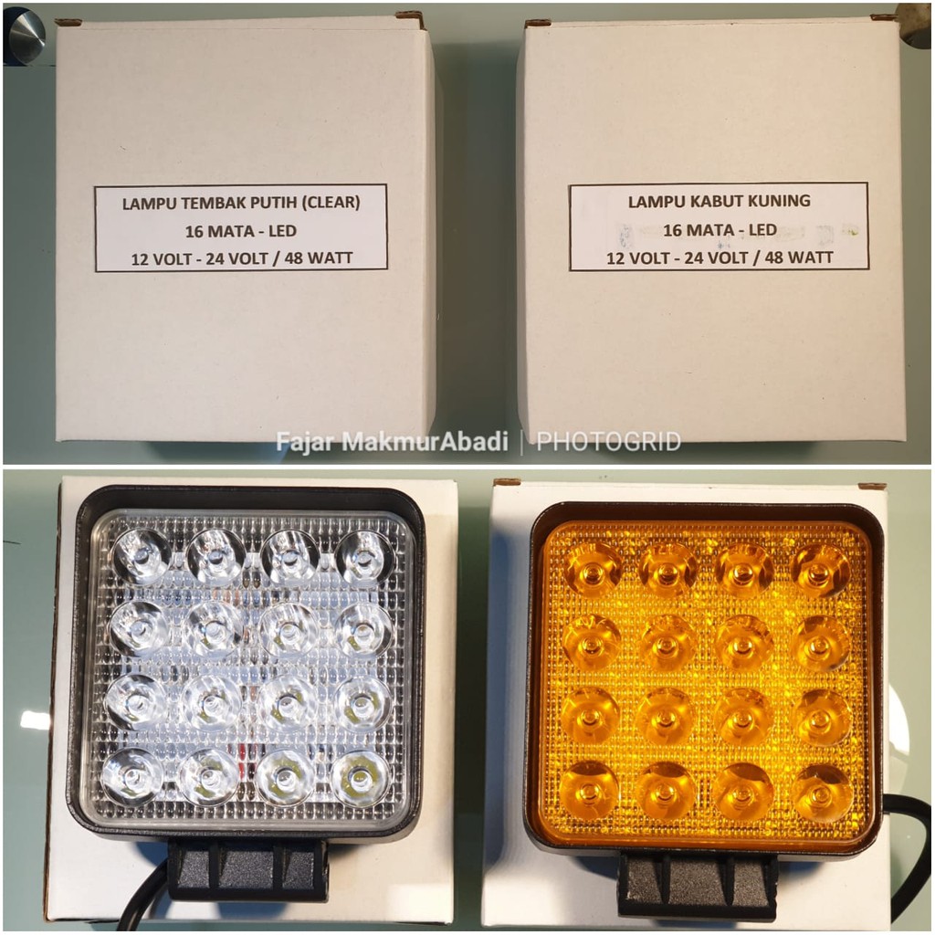 Jual LAMPU LED 24 VOLT TEBAL / LAMPU SOROT LED 48 Watt / LAMPU TEMBAK 12 VOLT / LAMPU LED 16 ...