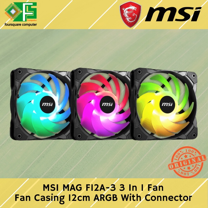Jual Fan Case MSI MAX F12-3 Fan Casing 12cm Addressable RGB 3 In 1 ...