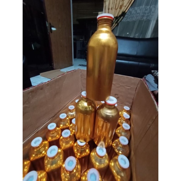 Jual botol parfum kaleng bibit bekas laverne 500ml gold / emas mulus ...