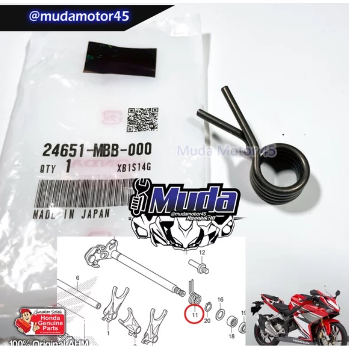 Jual PER PERSNELING CBR250RR 24651-MBB-000 24651MBB000 SPRING SHIFT ...
