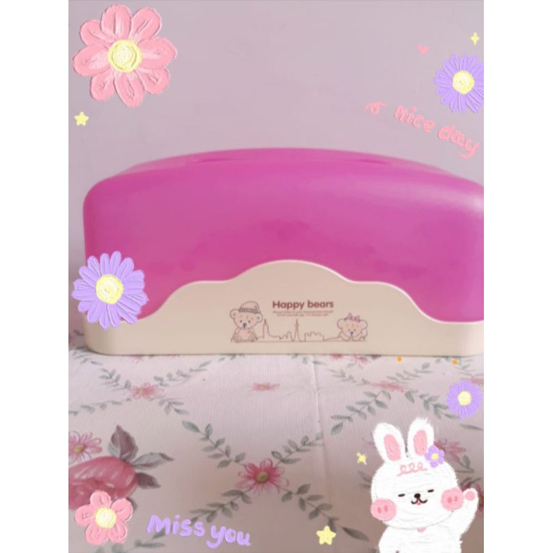 Jual tissue box kotak teddy bear tempat tisu shabby tisu pink tempat ...
