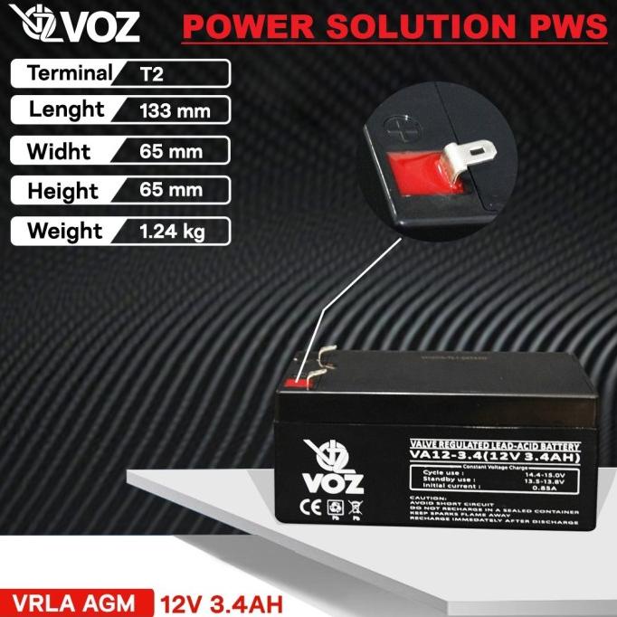 Jual Accu Aki Baterai Battery Vrla 12V 12V 3,4Ah 12V 3.4Ah 12V 3400Mah ...