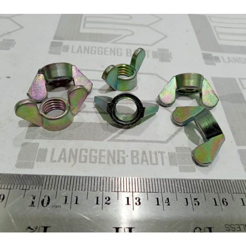 Jual Mur Kupu M10 / Wingnut M10 / Mur Kuping Baut 14an Kasar | Shopee ...