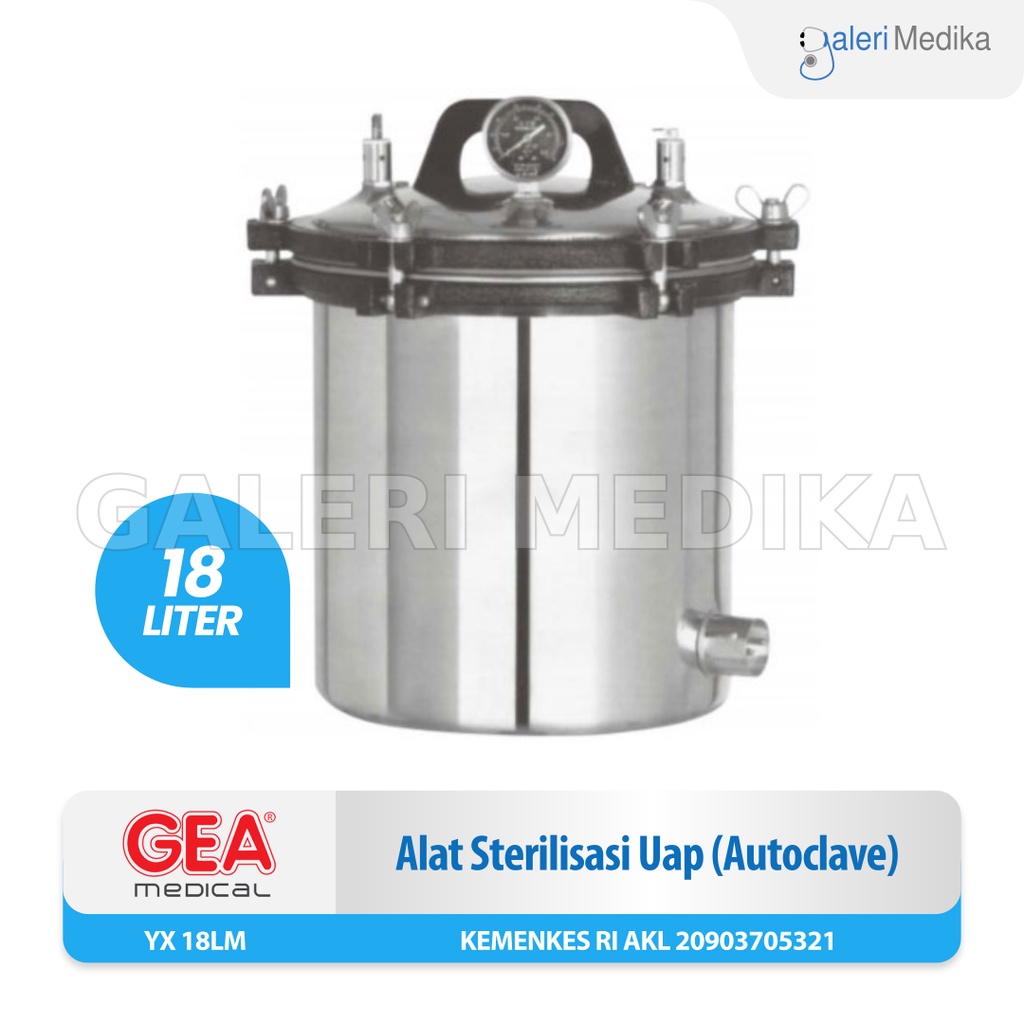 Jual Autoclave GEA YX-18 LM 18 Liter - Portable Stainless Steel Steam ...