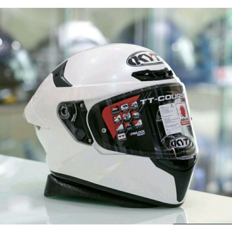 Jual KYT TT COURSE WHITE SOLID (NEW) | Shopee Indonesia