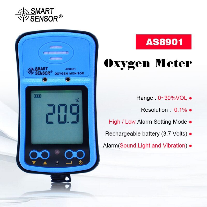 Jual Oxygen Detector As8901 Smart Sensor O2 Tester Detektor As 8901