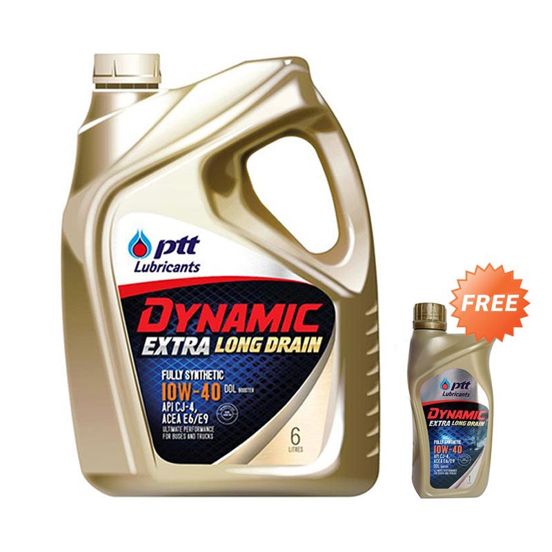 Jual PTT Lubricants Dynamic Extra Long Drain API CJ-4 ACEA E6/E9 10W-40 Oli Pelumas Mobil [6 L ...
