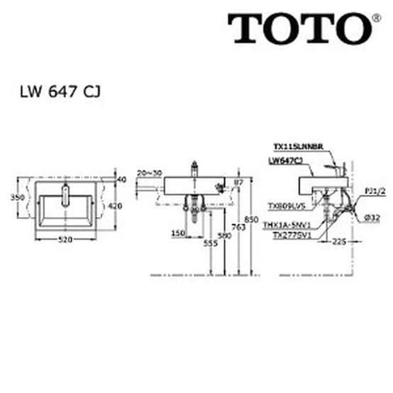 Jual New Arrival - Wastafel Toto Lw 647 Cj White (Body Only ...
