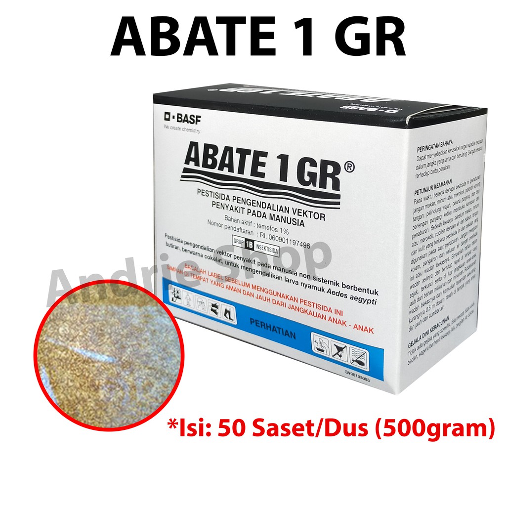 Jual ABATE 1 GR KEMASAN KOTAK Isi 50 Sachet 500 gram | Shopee Indonesia