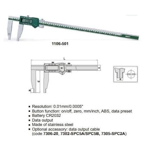 Jual Digital Caliper Range 01000Mm 40 Inch Length 150Mm Insize 11061002 ...