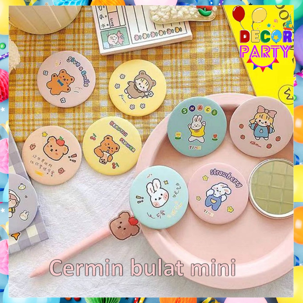 Jual DP Cermin Bulat Karakter Cute Portable Mini Pocket Mirror Kaca ...