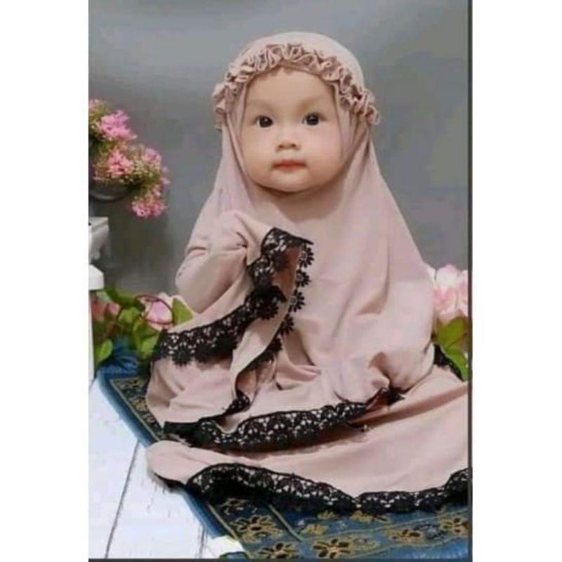 Jual alat solat anak mukena anak renda perlengkapan solat anak usia 1-5 ...