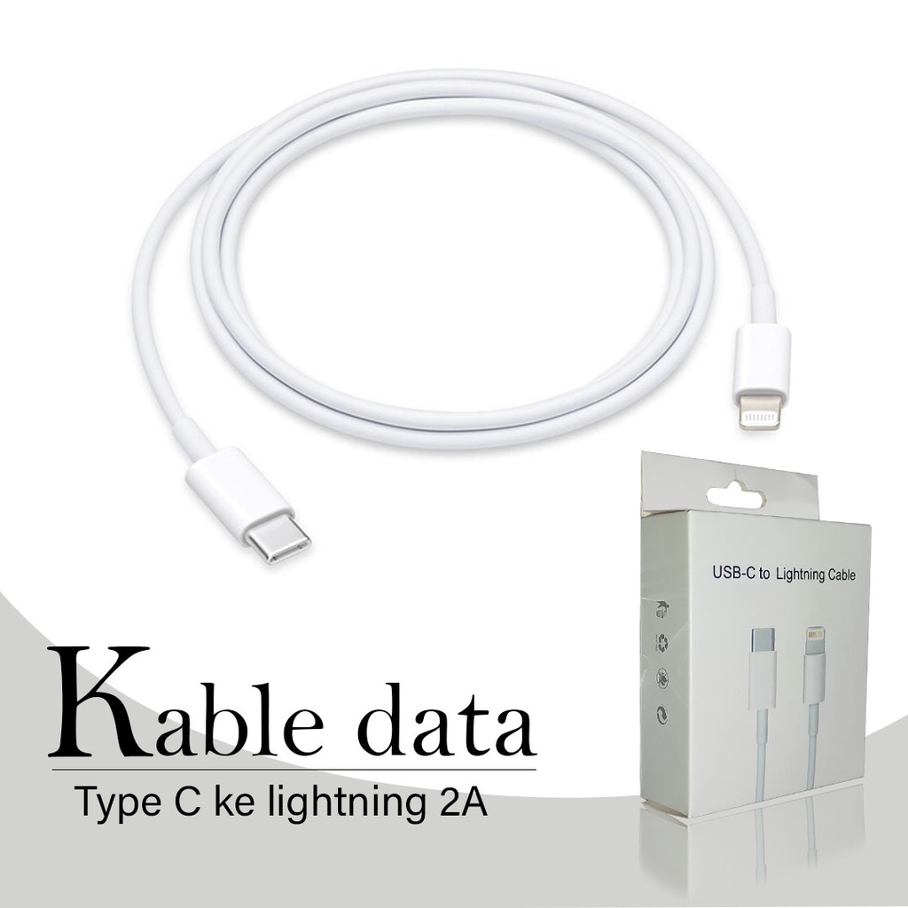 Jual KABEL DATA TYPE C KE LIGTNING 2A PACKING | Shopee Indonesia