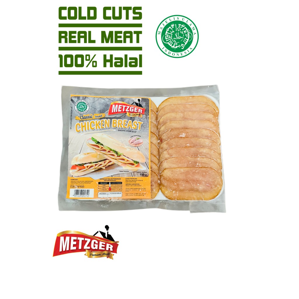 Jual Metzger Daging Ayam Asap Halal Smoked Chicken Breast Sliced 150g ...